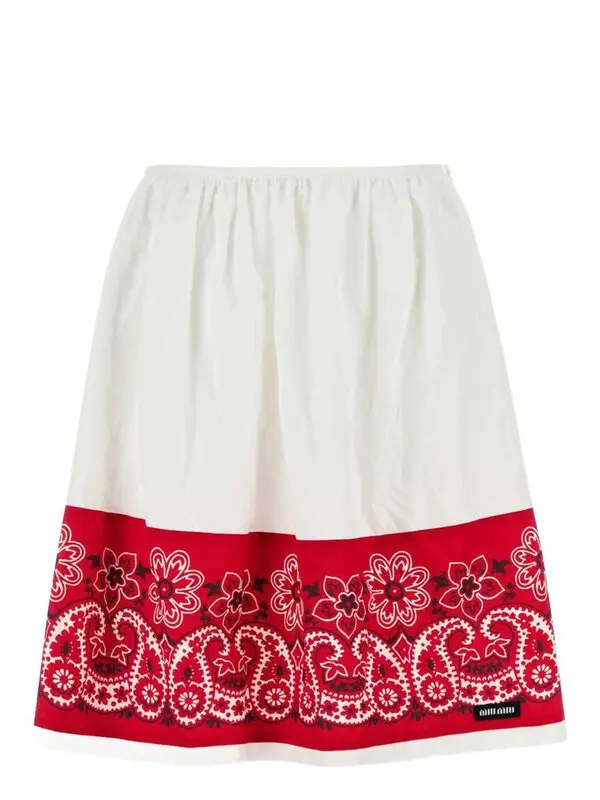Miu Miu Poplin Skirt - White