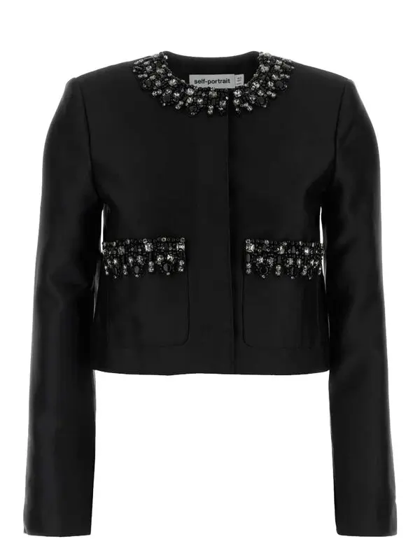 SELF-PORTRAIT Taffeta Blazer - Black
