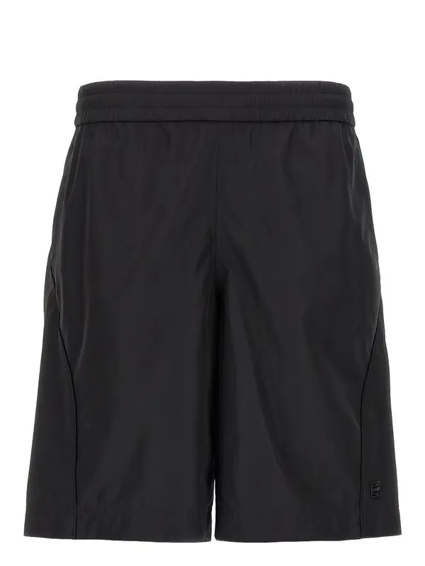 Givenchy Track Shorts With 4g Motif - Black