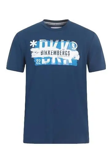 BIKKEMBERGS T-shirt Size Cotton, Elastane - Blue