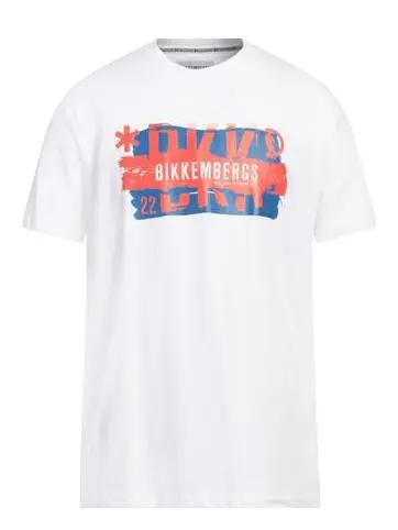 BIKKEMBERGS T-shirt Size Cotton, Elastane - White