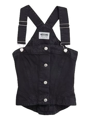 Moschino Cotton Top With Corset Detail - Black
