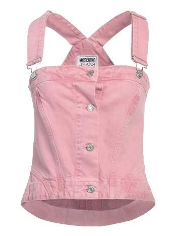Moschino Cotton Top With Corset Detail - Pink