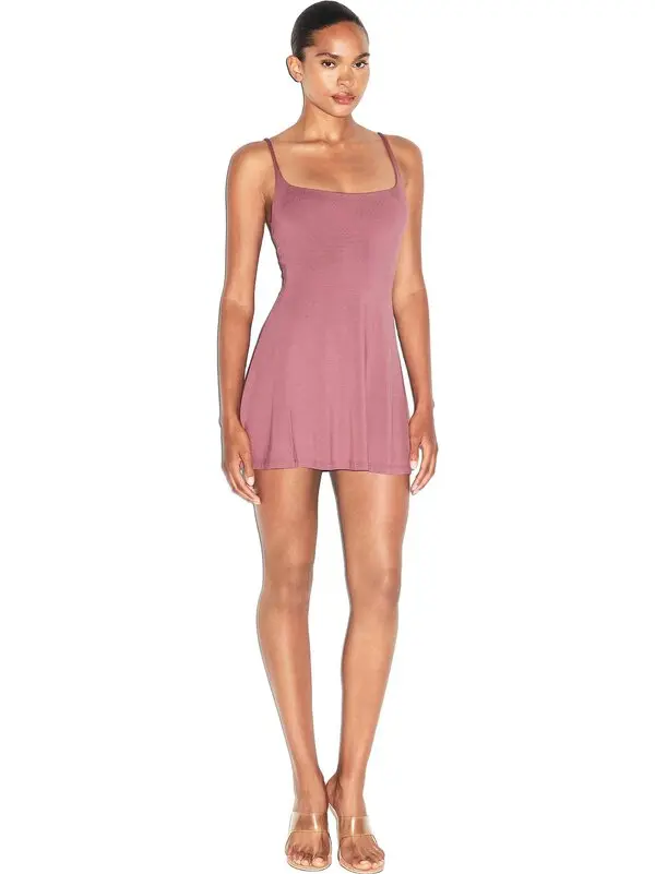 SKIMS Scoop Neck Mini Dress - Redwood