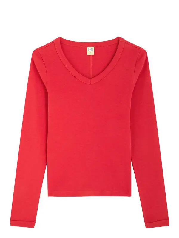 FLORE FLORE Jill Cotton Top - Red