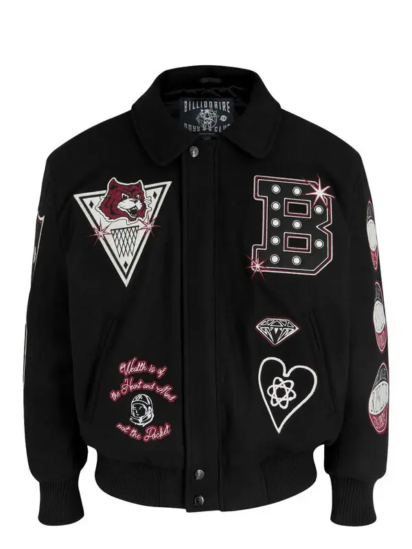 BILLIONAIRE BOYS CLUB Alumni Wool-blend Varsity Jacket - Black