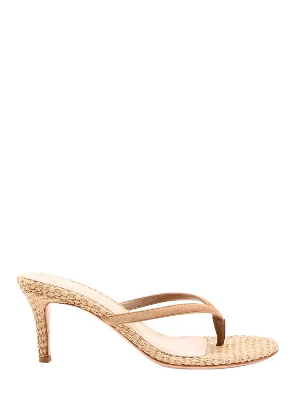GIANVITO ROSSI Calypso 70 Raffia Mule - Sand