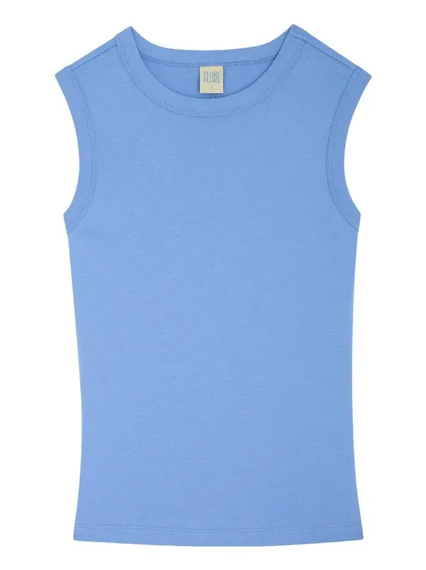 FLORE FLORE Esme Cotton Tank - Blue