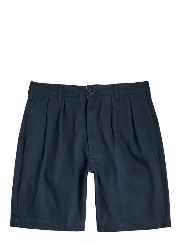 SERVICE WORKS LONDON Cotton Pleated Shorts - Navy