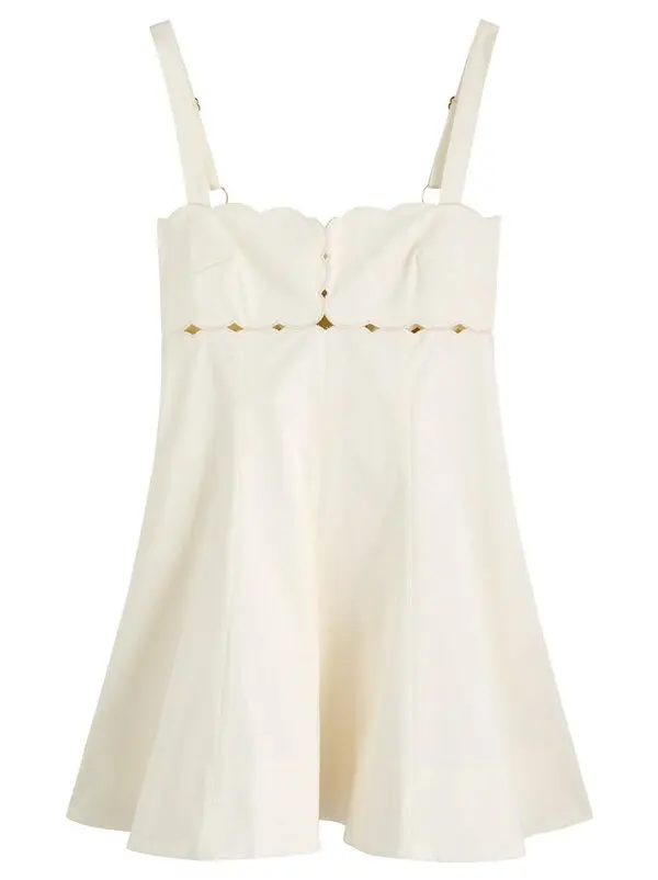 Clea Odette Cotton-blend Midi Dress - White