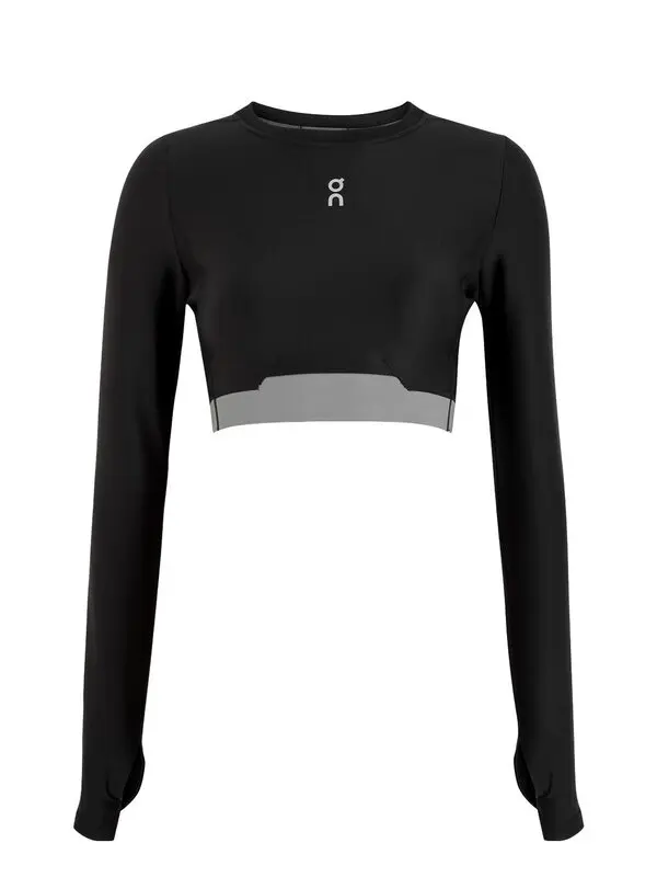 On Stretch-jersey Cropped Top - Black