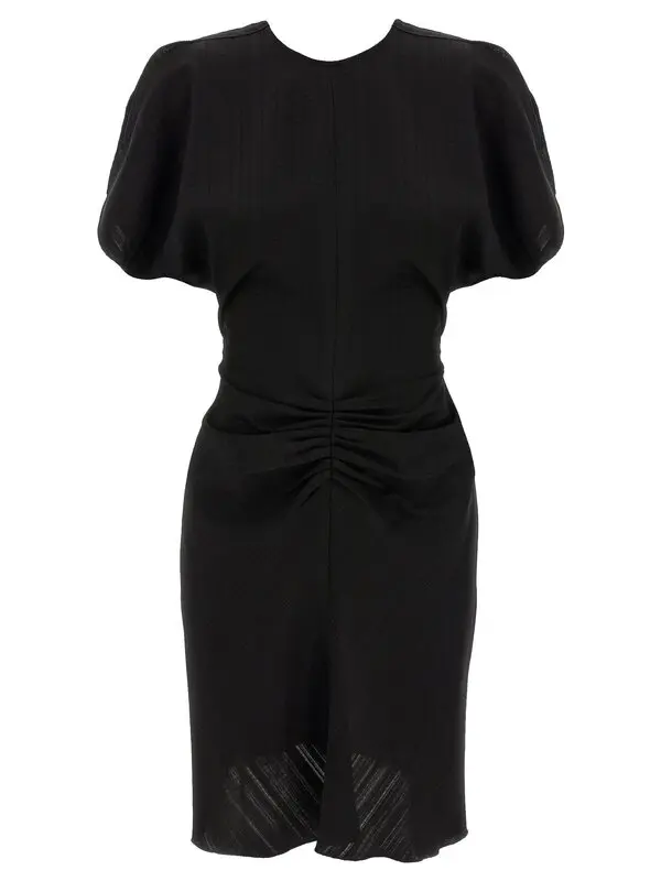 Victoria Beckham Gathered Waist Mini Dress - Black