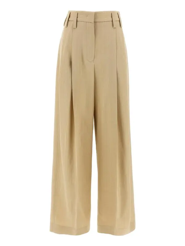 JIL SANDER 100 Aw 36' Wide Leg Pants - Beige