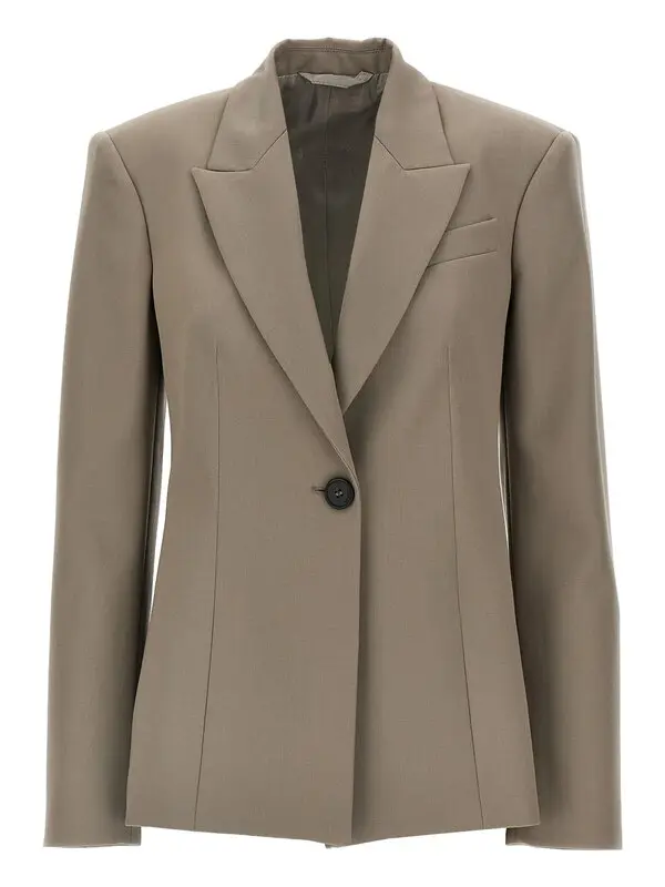 Attico Single-breasted Wool Blazer - Gray
