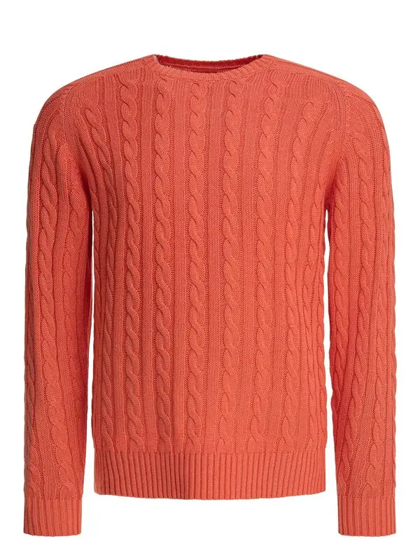 BEAMS Cable-knit Linen And Cotton Sweater - Pink
