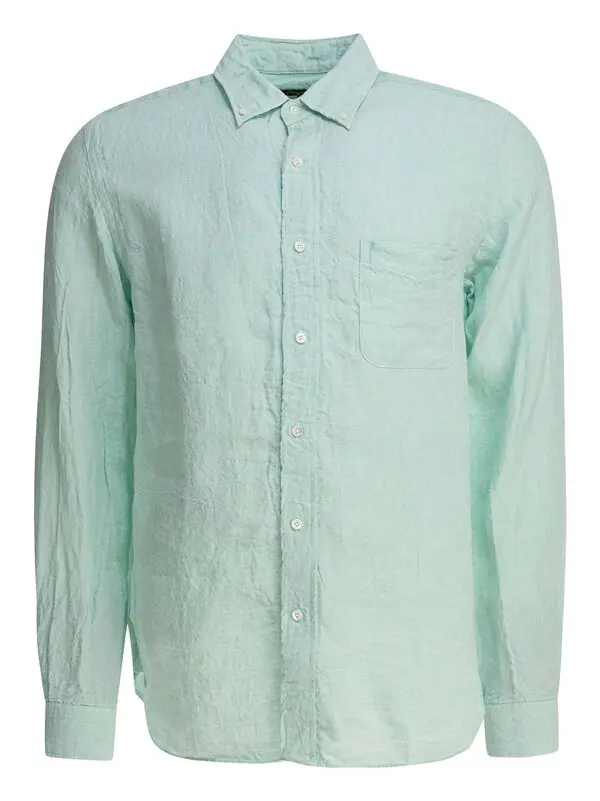 BEAMS Linen Solid Shirt - Green