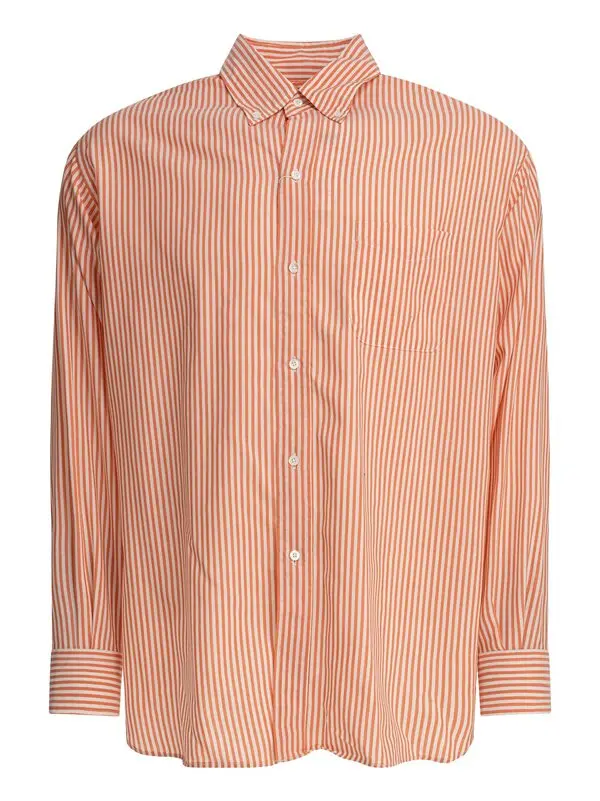 BEAMS Wool Stripe Shirt - Orange