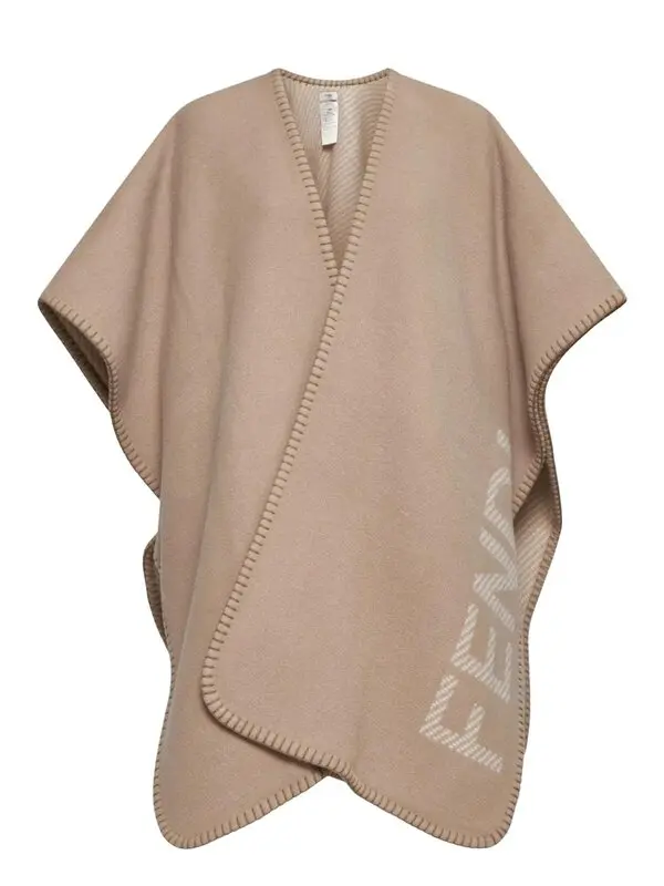 Fendi Wool And Cashmere Poncho - Beige