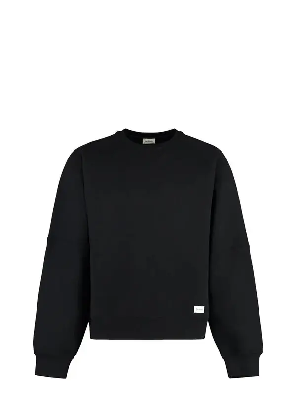 Saint Laurent Cotton Logo Sweatshirt - Black