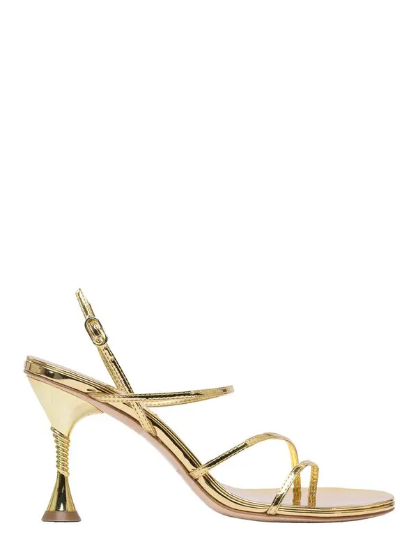 Studio Amelia Strappy Leather Heeled Sandals - Gold