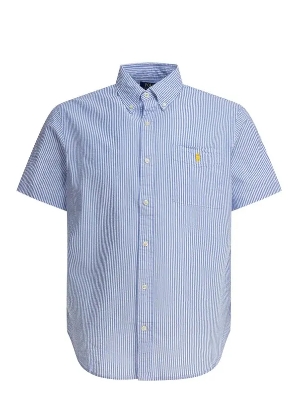 Polo Ralph Lauren Striped Seersucker Shirt - Light Blue