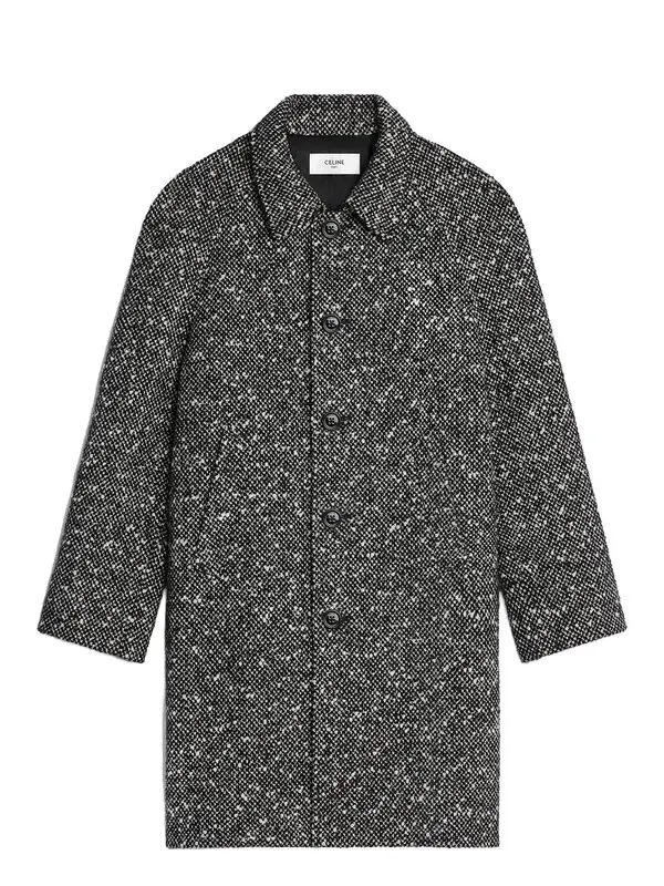 Celine Camden Wool Tweed Coat - Gray