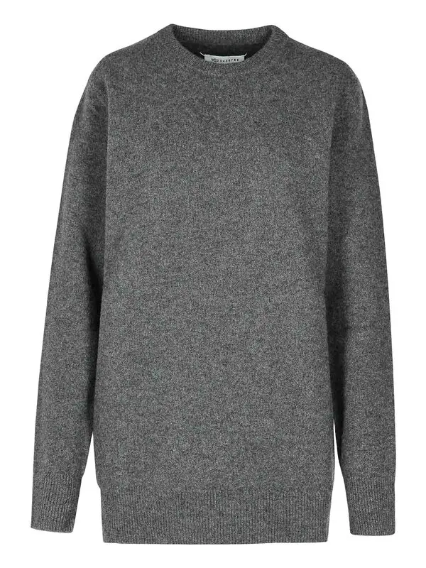 MAISON MARGIELA Long Sleeve Wool Sweater - Gray