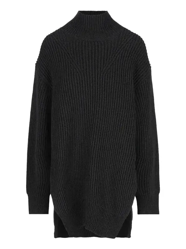 JIL SANDER Long Wool Sweater - Black