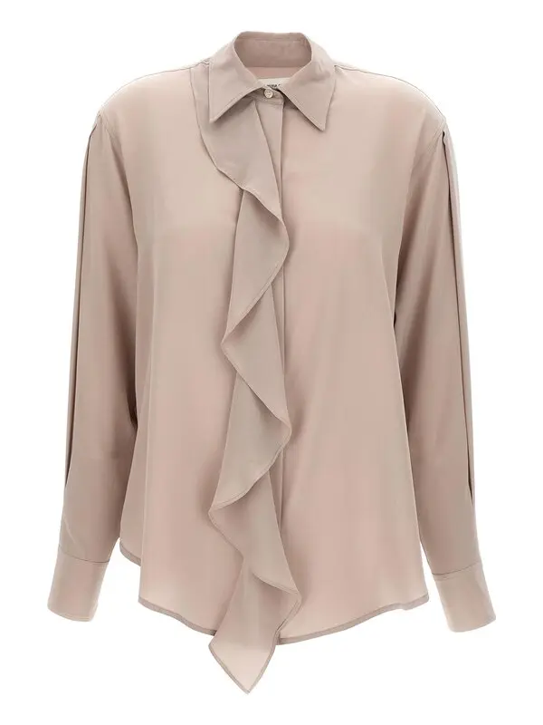 Victoria Beckham Asymmetric Ruffle Blouse - Purple