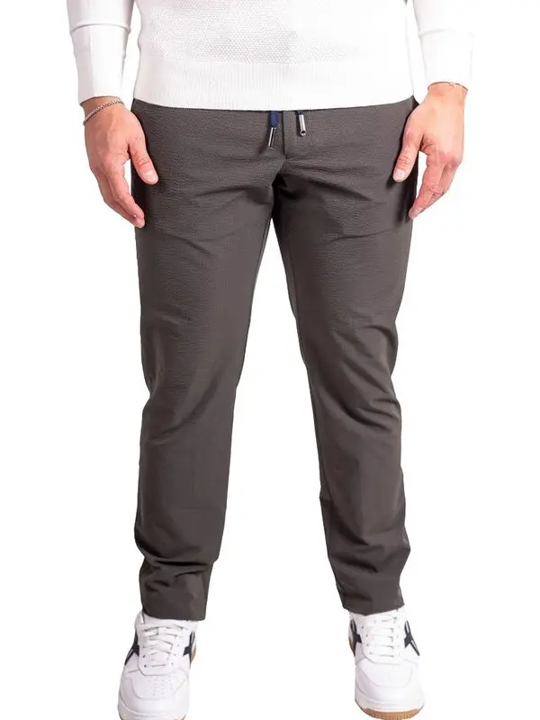 MACEOO Slim Fit Drawstring Pants - Grey