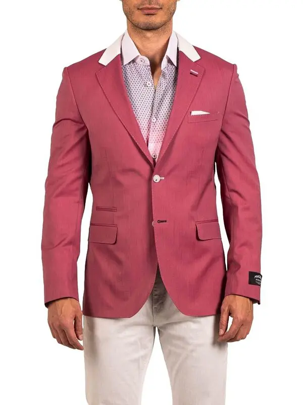 MACEOO Socrate Evo Resistance13 Virgin Wool Blazer - Red