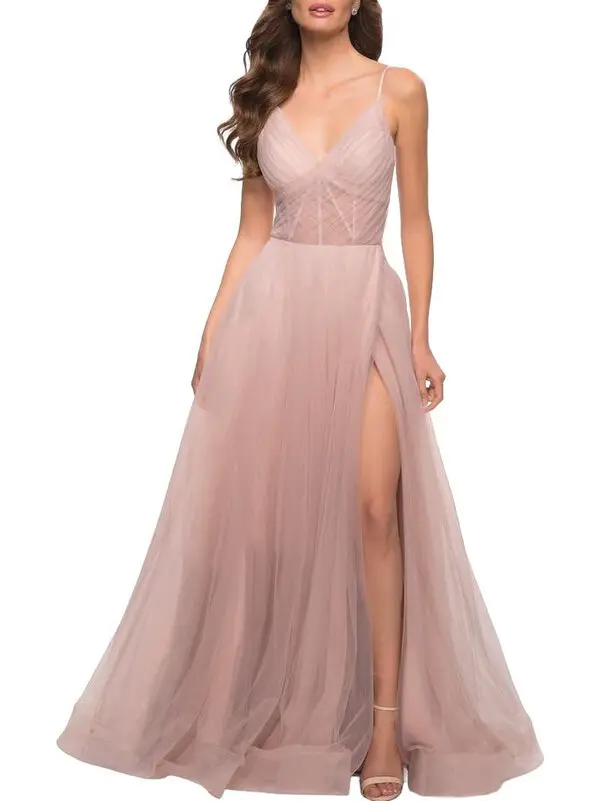 LABOMME A-line Tulle Gown - Dusty Mauve