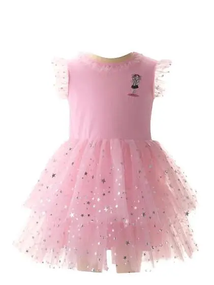 RACHEL RILEY Eloise Sparkle Star Tutu Dress - Pink