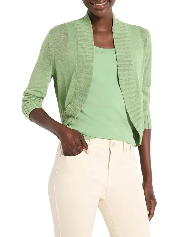 NIC+ZOE Linen-blend Bolero Cardigan - Happy Apple