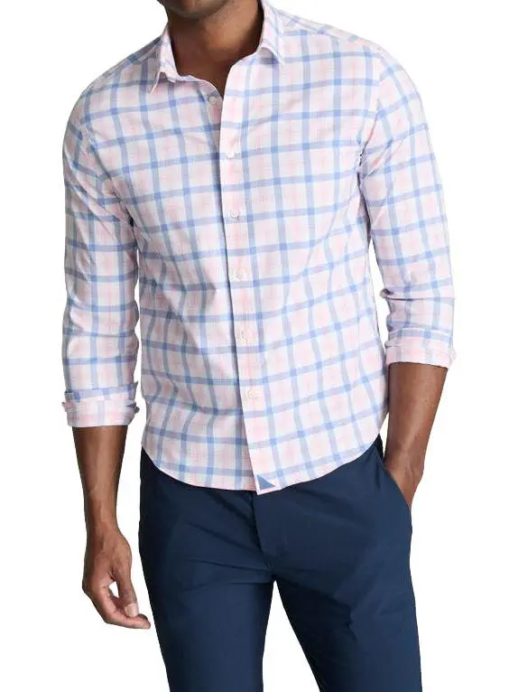 UNTUCKIT Winwood Check Performance Button-up Shirt - Pink