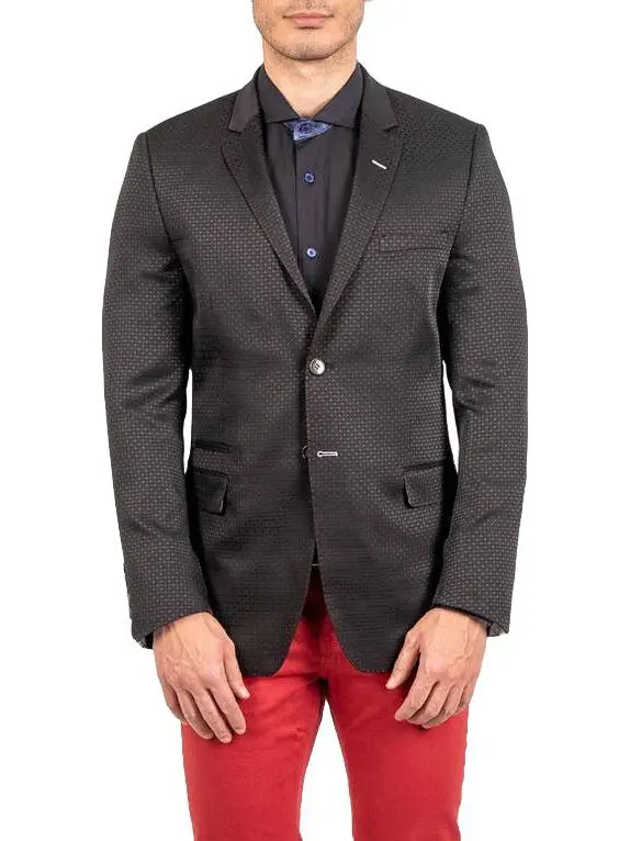 MACEOO Socrate Evo Resistance74 Jacquard Check Blazer - Black