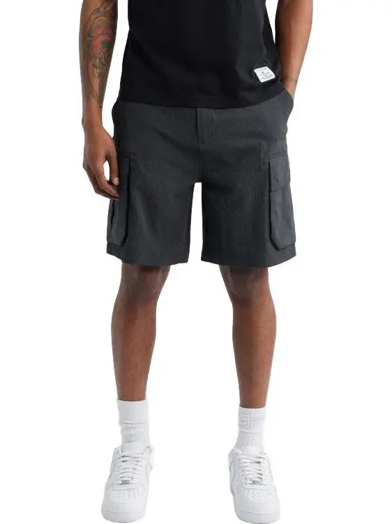 Alpha Industries Seersucker Cargo Shorts - Charcoal