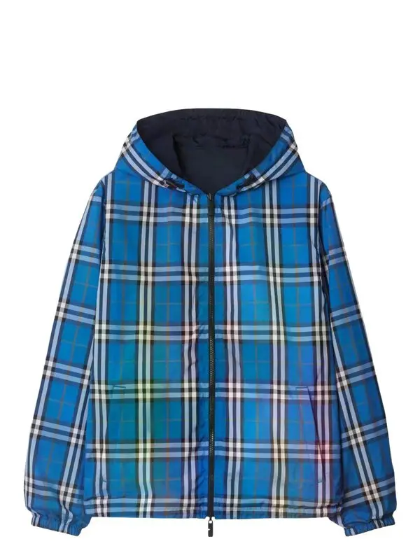 Burberry Checked Reversible Jacket - Blue
