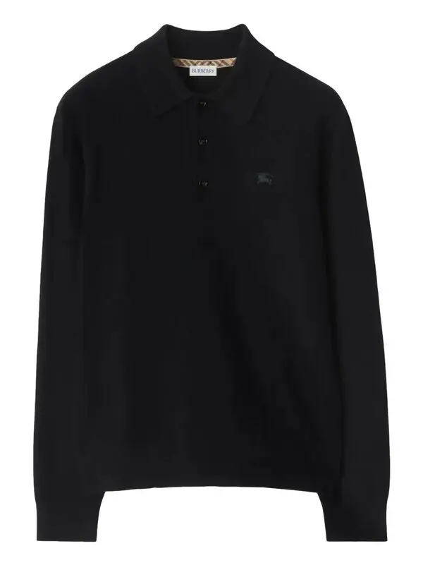 Burberry Ekd-embroidered Polo Shirt - Black