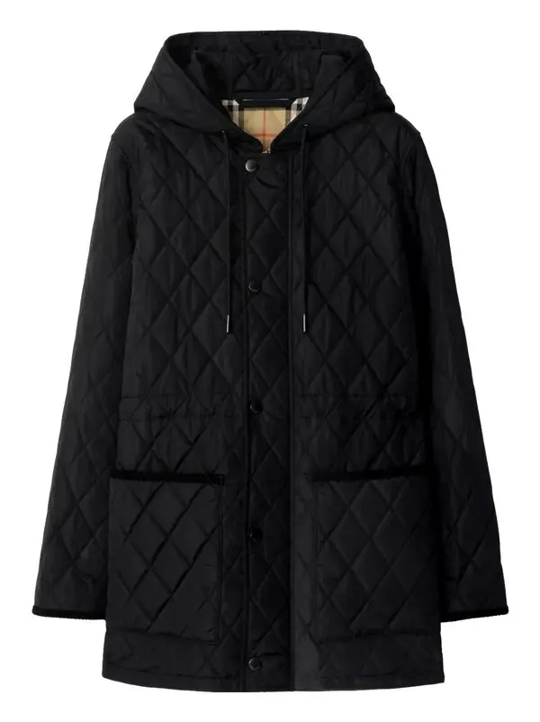Burberry Quilted Hooded Jacket - Black