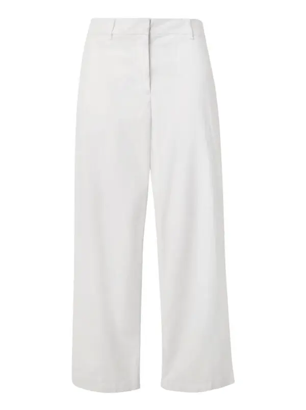 NILI LOTAN Nohan Brushed Cotton-blend Twill Wide-leg Pants - White