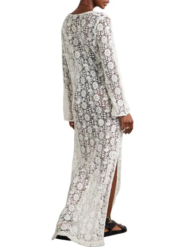 NILI LOTAN Della Crocheted Cotton Maxi Dress - Ivory