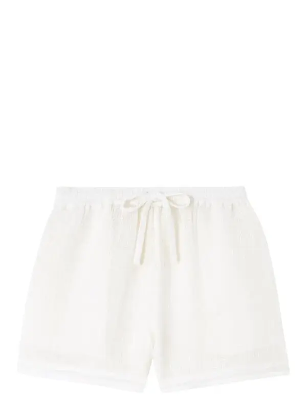 Le Kasha Organic Linen-gauze Shorts - White