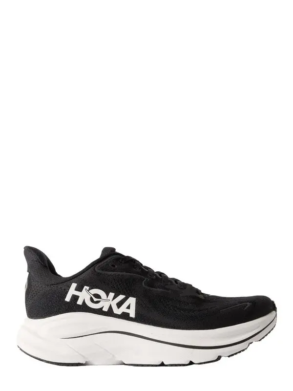 HOKA® Clifton 10 Rubber-trimmed Jacquard-mesh Sneakers - Black