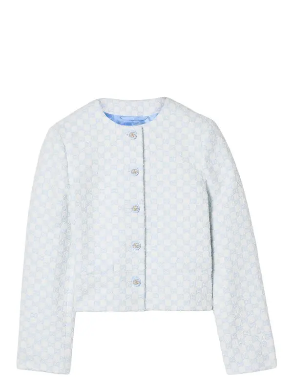 Gucci Jacquard-knit Cotton-blend Bouclé-tweed Cropped Jacket - White