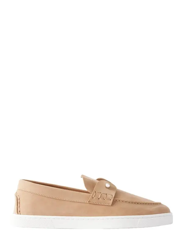 CHRISTIAN LOUBOUTIN Chambeliboat Suede Loafers - Neutrals