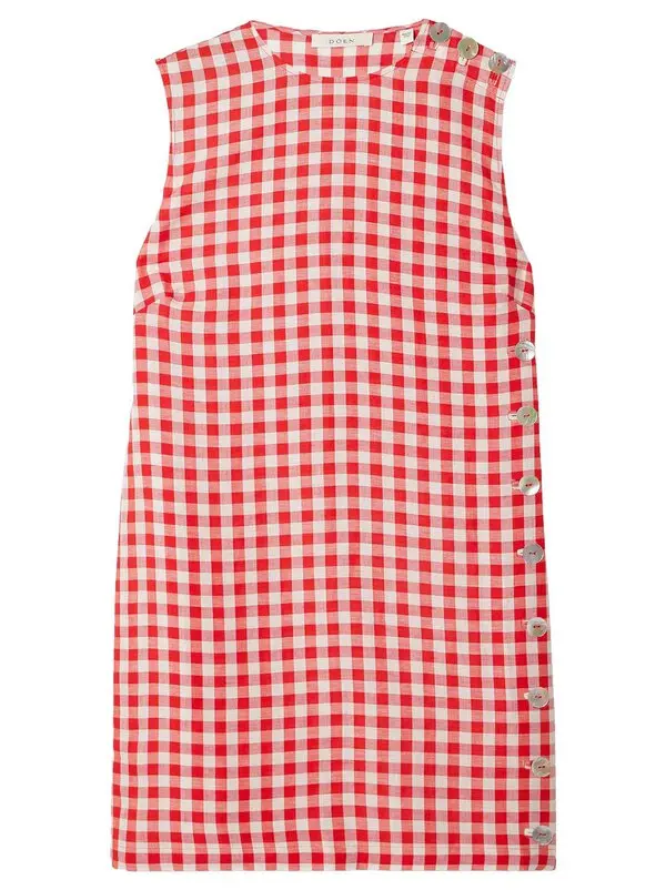 DÔEN Coraline Gingham Mini Dress - Red