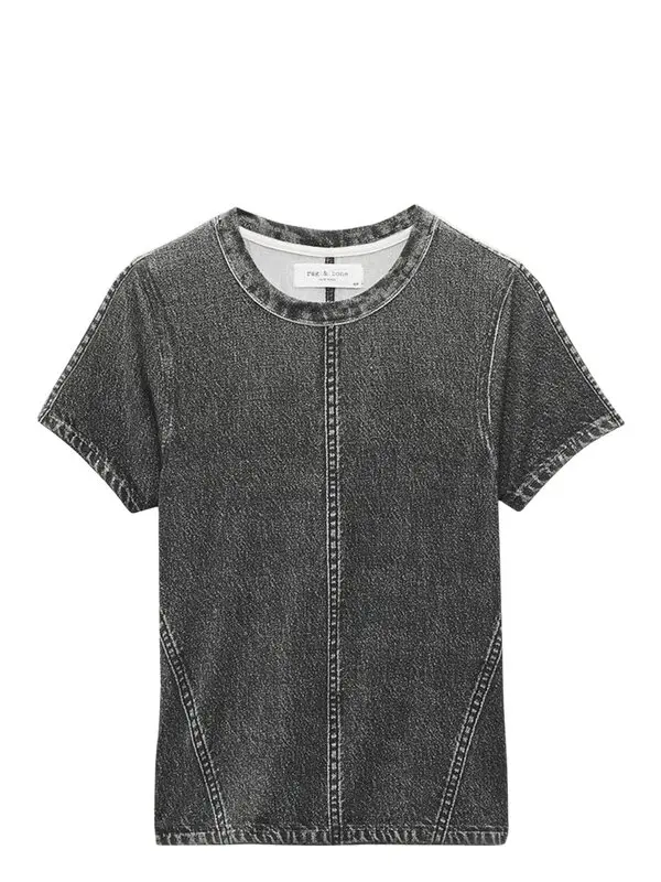 Rag & Bone Miramar Jersey Baby Tee - Washed Bla