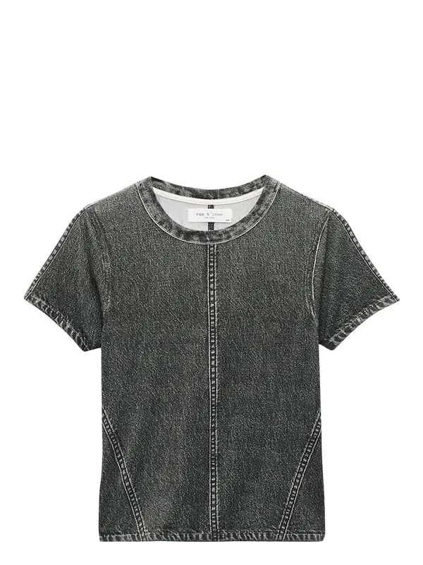 Rag & Bone Miramar Jersey Baby Tee - Washed Bla