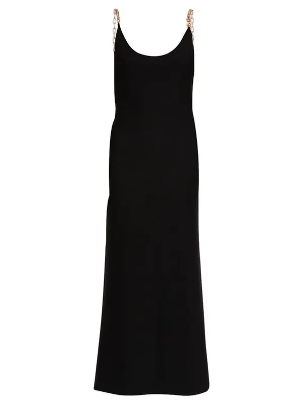 Gabriela Hearst Adeona Long Chain-strap Dress - Black